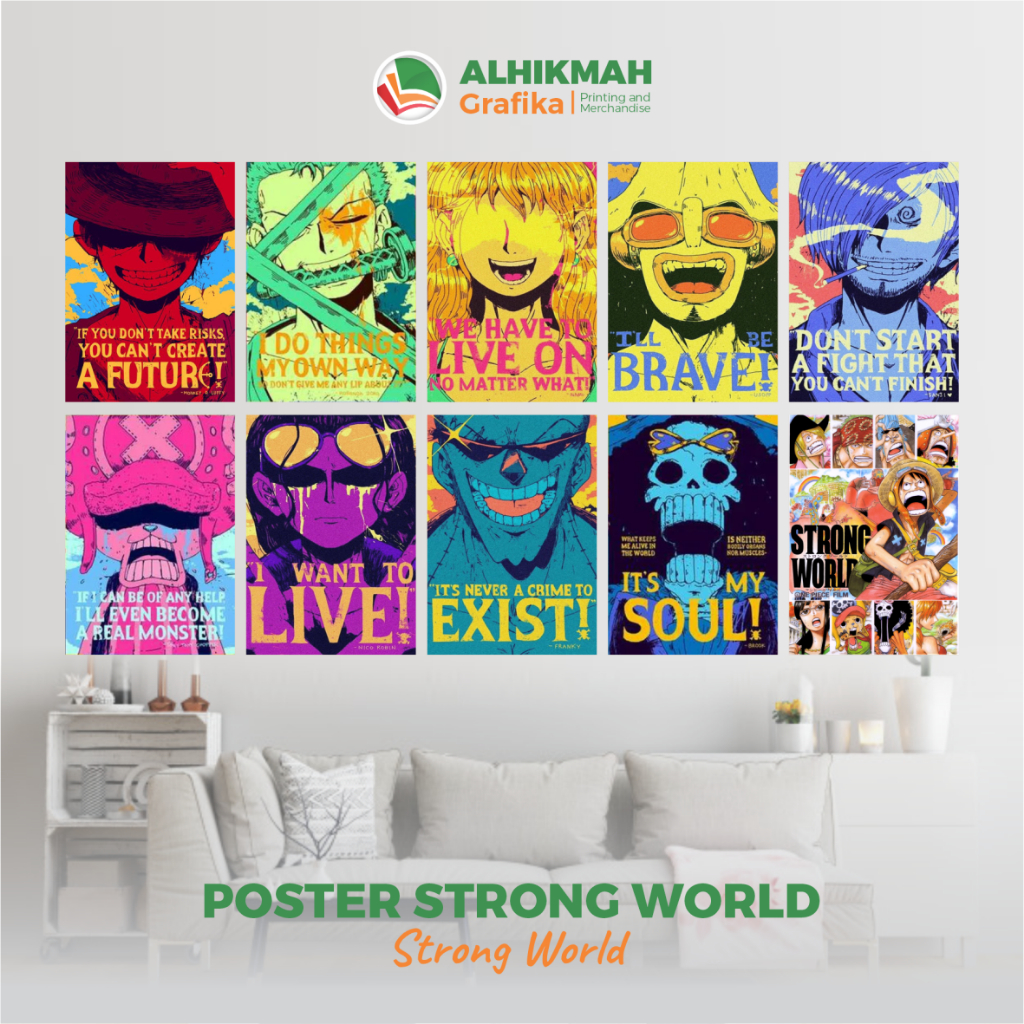 Jual Poster One piece, Anime & Bisa Custom | 1 PAKET ISI 10 POSTER ...