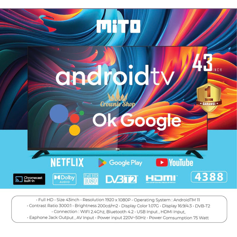 Jual MITO ANDROID LED TV 43” / Television 43inch / SMART TV LED 43 inch ...