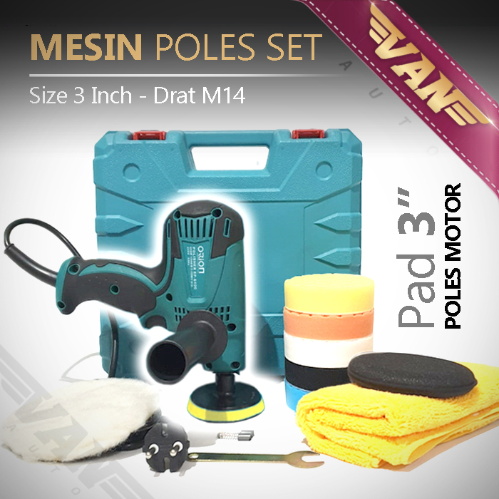 Jual Mesin Poles Rotary 3 inch m14 Paket Poles Motor 3" dengan Busa ...
