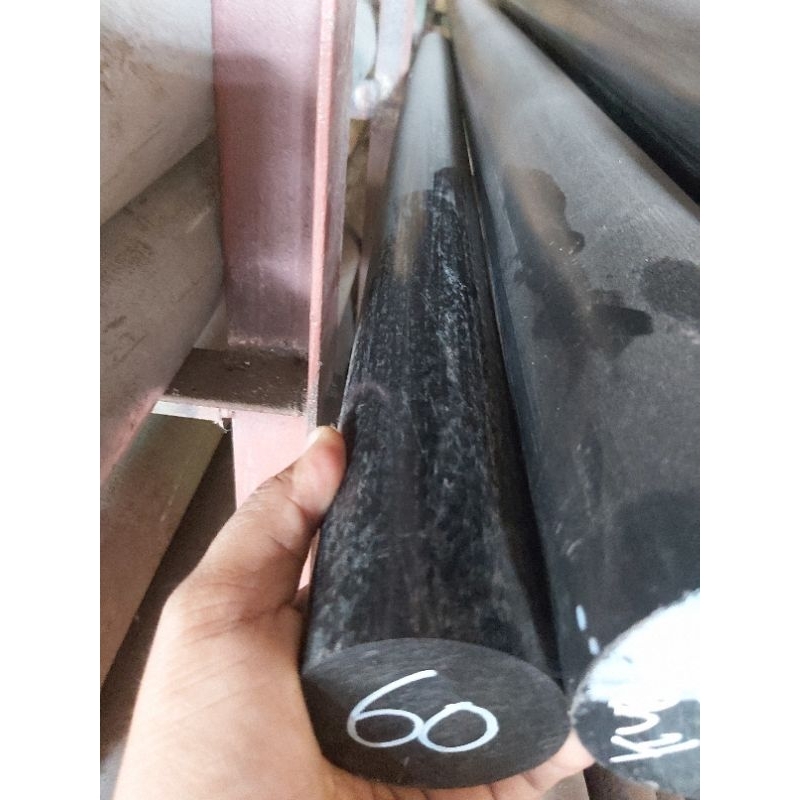 Jual As Rod POM Hitam 60mm Panjang 5cm Polyacetal Batangan Hard Nylon ...