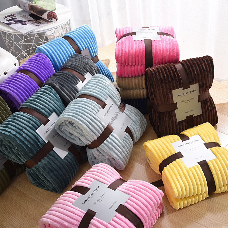 Jual Selimut Dewasa Bulu Halus Ukuran 180x200 Motif Polos Embos Cream ...