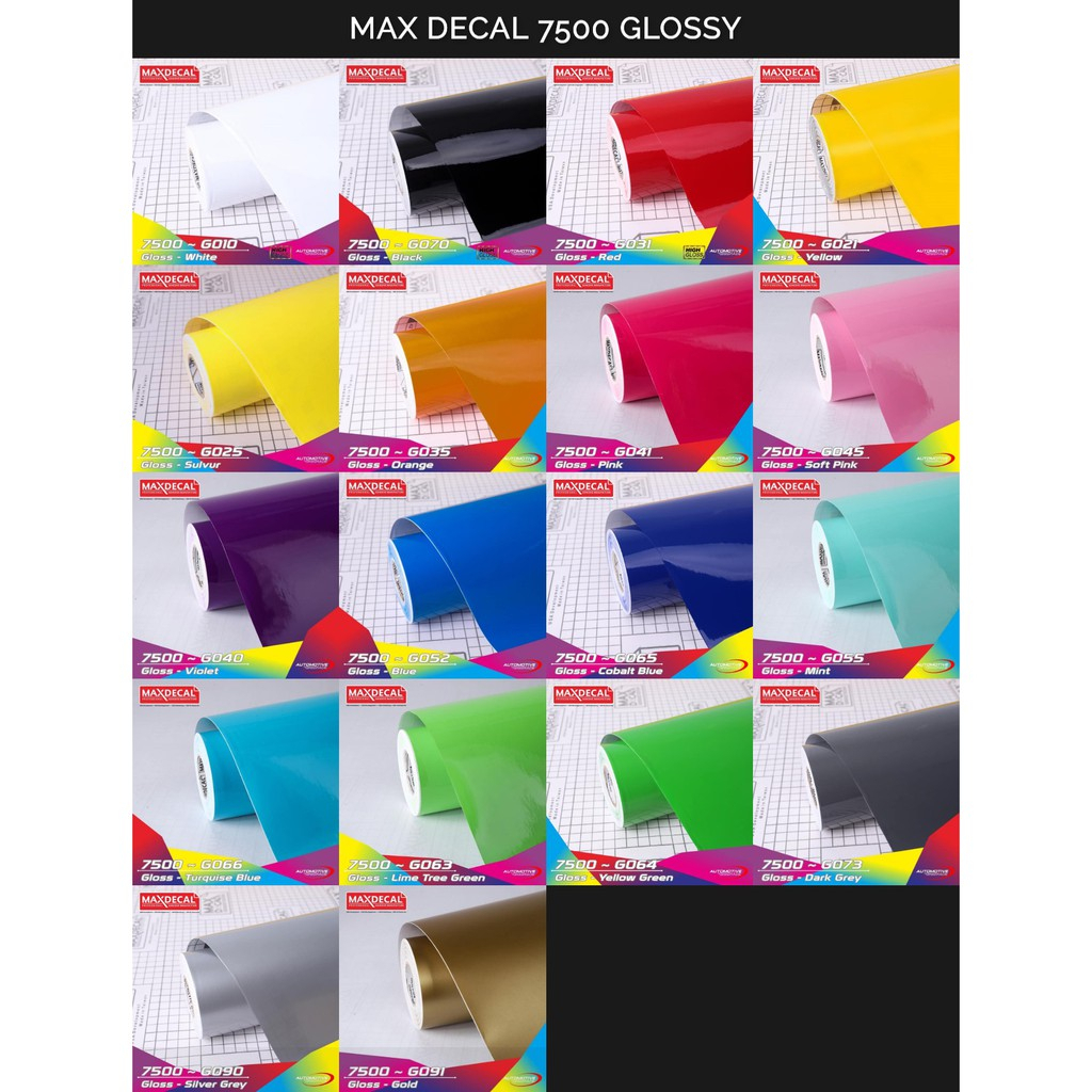 Jual Sticker MAXDECAL 7500 Skotlet Vinyl Motor Glossy Gloss Mengkilap ...
