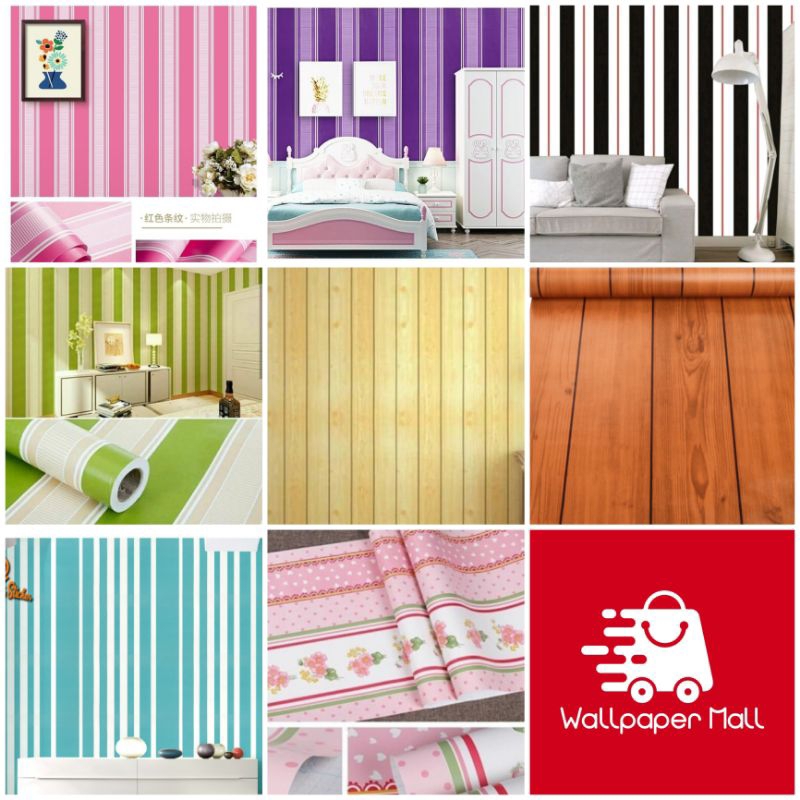 Jual Wallpaper Stiker Ruang Tamu Minimalis Motif Salur Hijau Wallpaper Dinding Kamar Tidur Salur ...