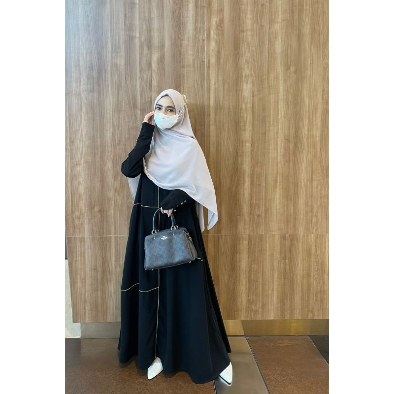 Jual MECCA DRESS Sabina by Selly Abaya Jetblack | Shopee Indonesia