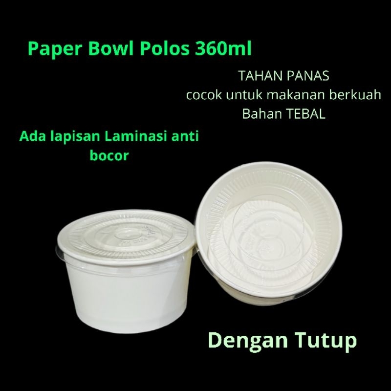 Jual Paper Bowl 360ml (25PCS) mangkok mangkuk kertas | Shopee Indonesia