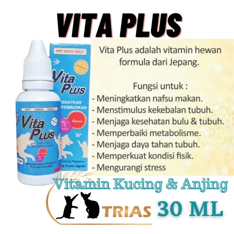 Jual Vita Plus 30ml Multivitamin Kucing Anjing Vitaplus Vitamin 30 ml/Vitaplus vitamin kucing ...