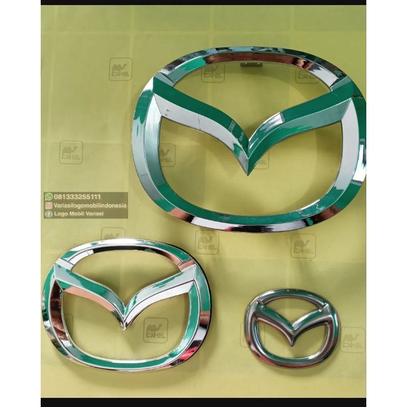 Jual Emblem logo Mazda size original silver chrome 14x11cm 10.5x8.3cm ...