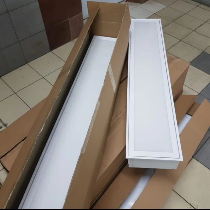 Jual Kap lampu TKI 2x36 1x36 acrylic akrilik susu bening Cover set tl ...