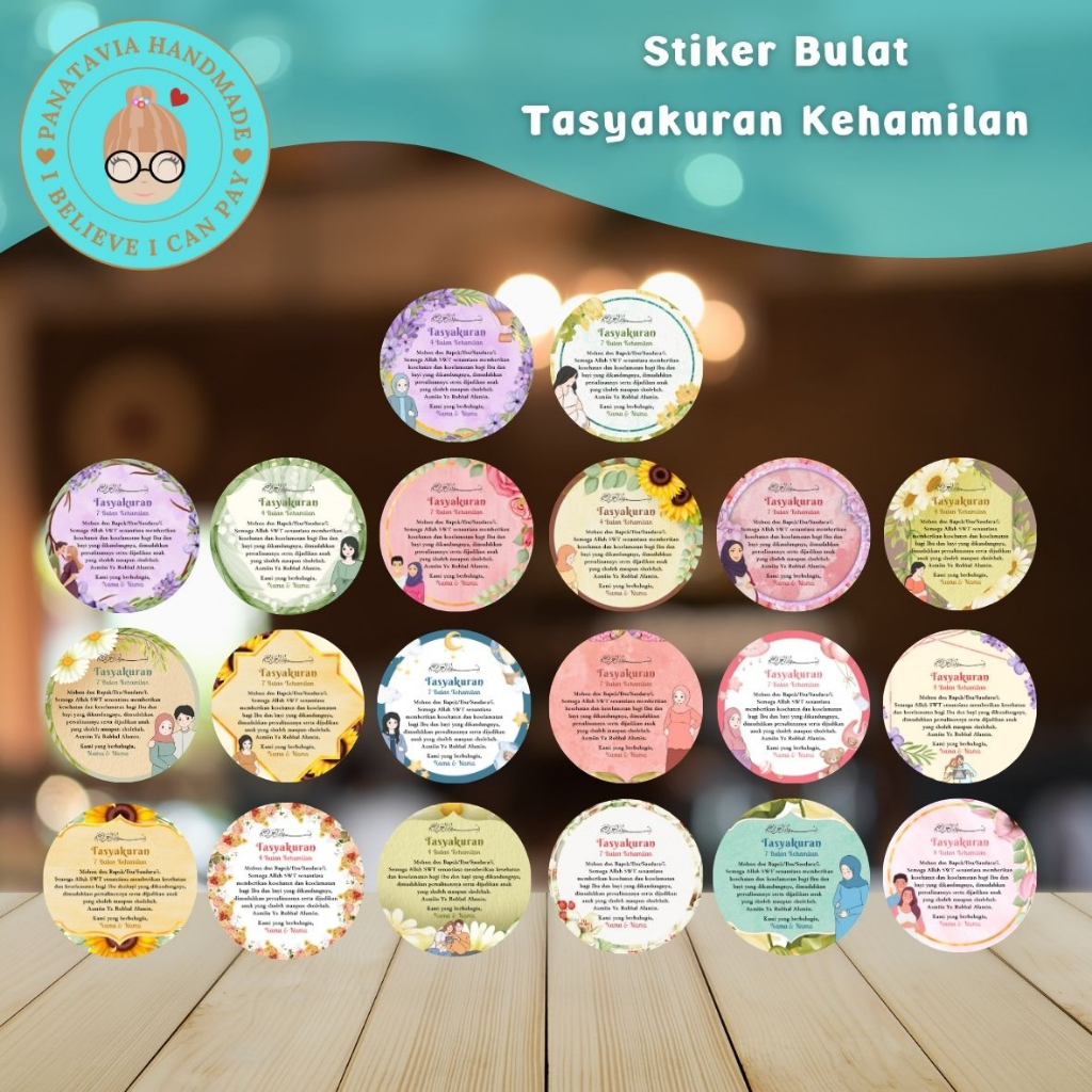 Jual Stiker Tasyakuran Kehamilan Bulat Lembaran A3+ |Tasyakuran ...