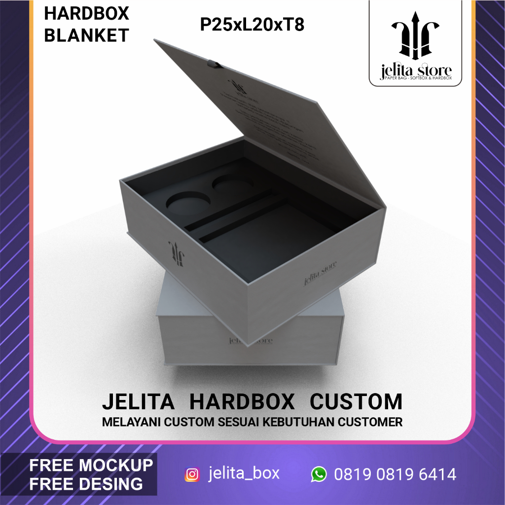 Jual HARDBOX 25x20x8 CUSTOM - GIFT BOX - BOX HAMPERS - BLANGKET TUTUP ...