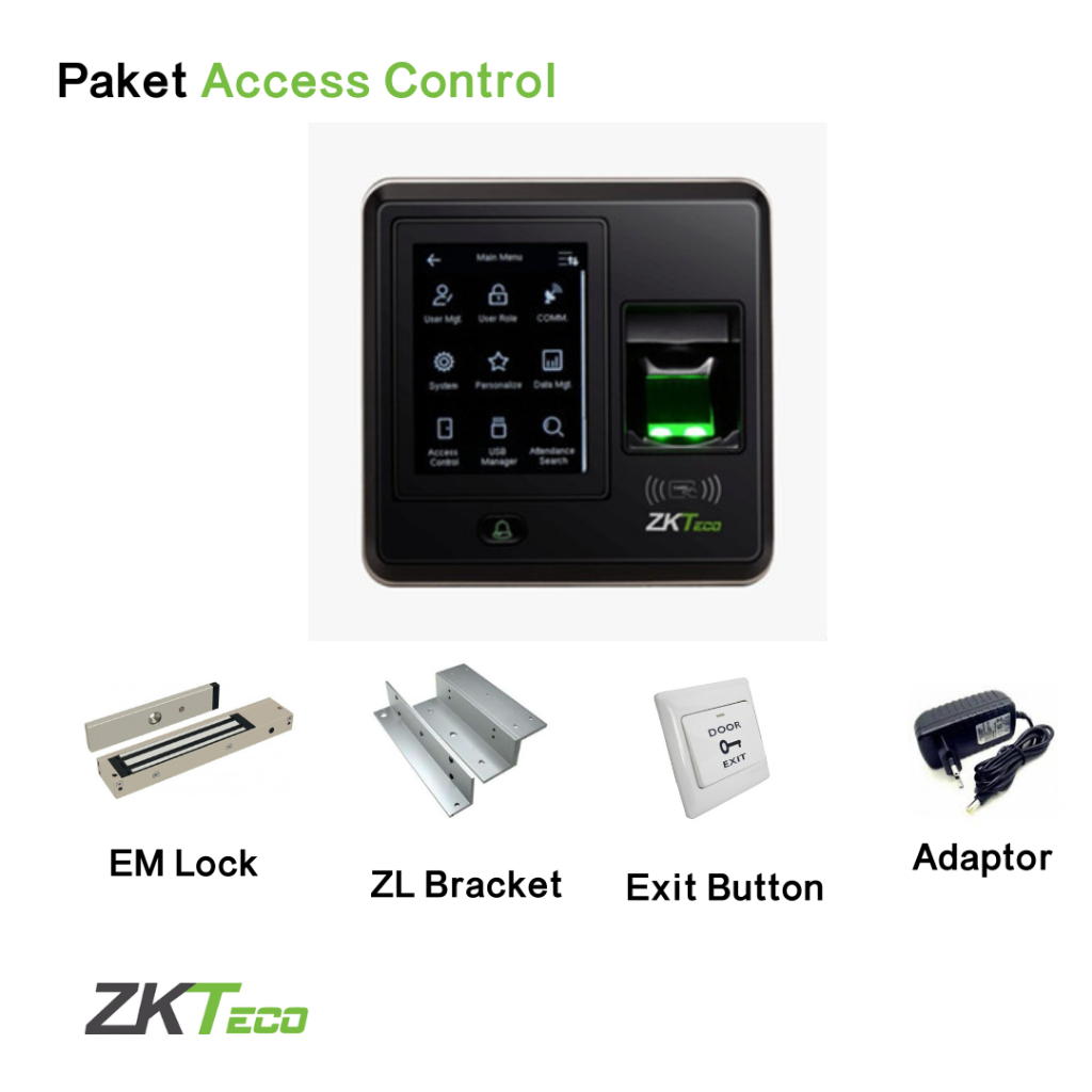 Jual Paket Akses Kontrol Pintu Fingerprint ZKTeco MBB SF300 Door Lock | Shopee Indonesia