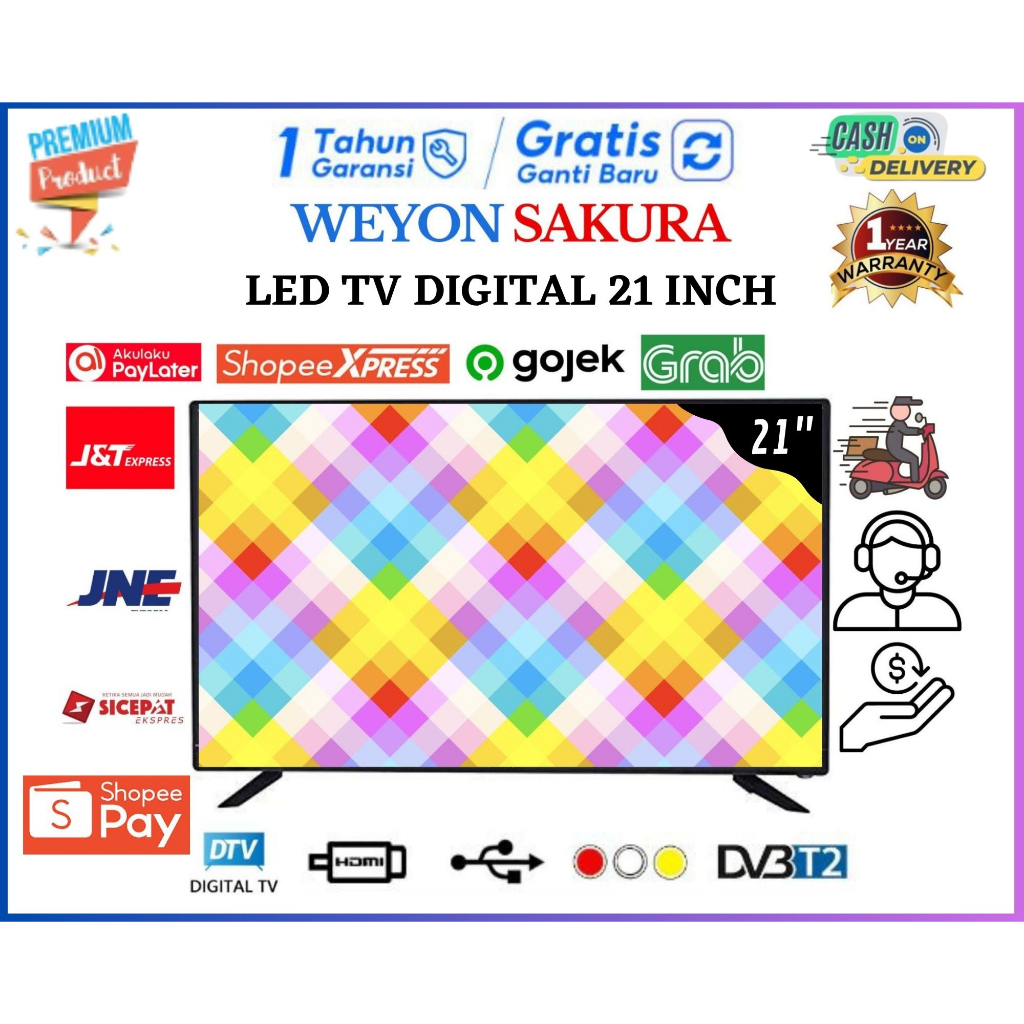 Jual Promo Weyon Animax TV LED 21inch Digital Full Layar HD Garansi 1 ...