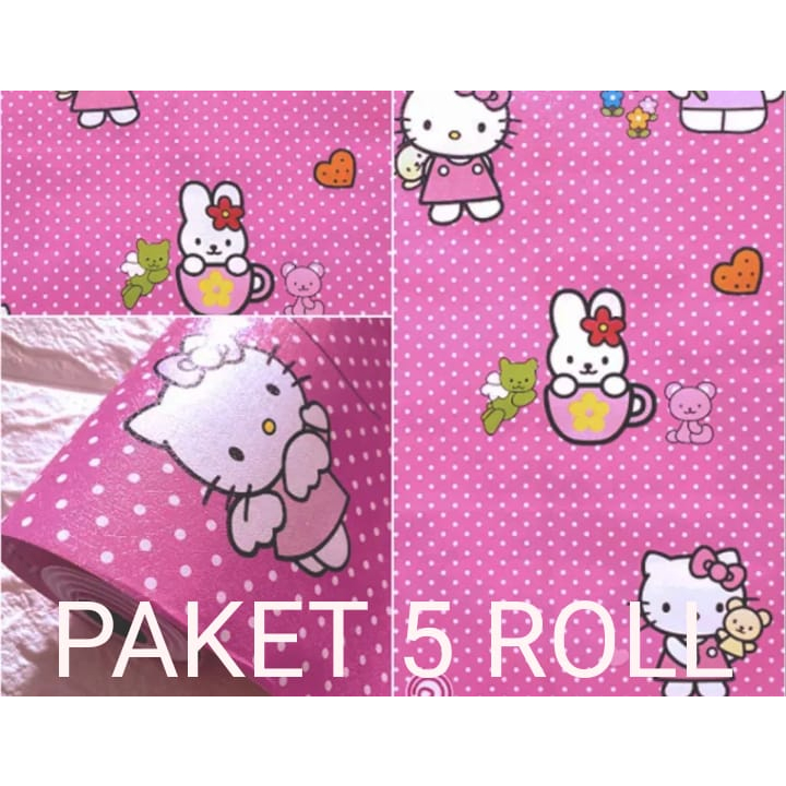 Jual Stiker Dinding HELLO KITTY Ukuran 45cm ( Lebar ) x 10m ( Panjang ) | Shopee Indonesia