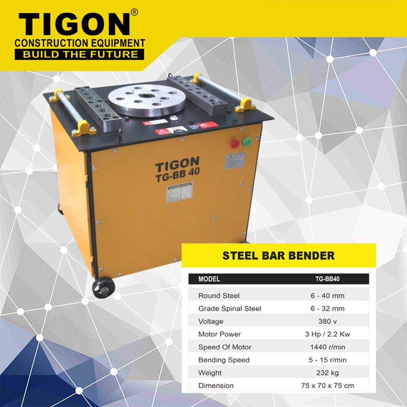 Jual Mesin Pembengkok Penekuk Besi / Steel Bar Bender 40 - 50 MM TIGON ...