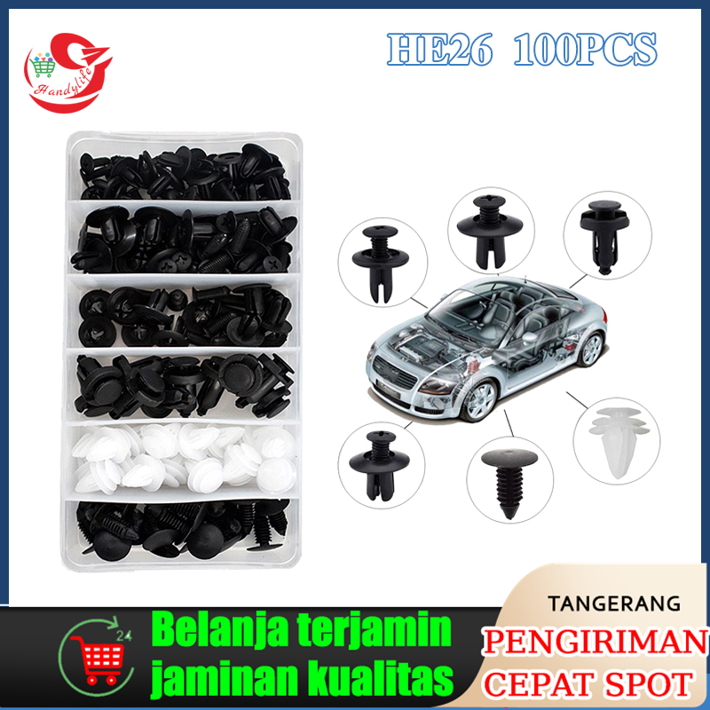 Jual 100pcs Auto Fastener Clip Car Retainer Clips Kit Auto Fastener ...