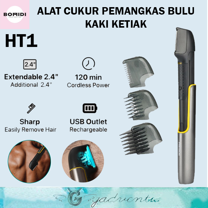 Jual Bomidi HT1 Hair Removal Alat Cukur Portable USB Elektrik Untuk Bulu Tubuh Rambut Kaki ...