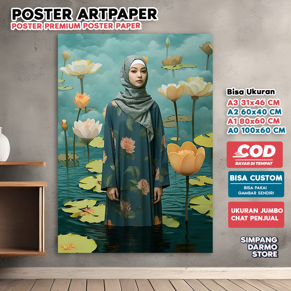 Jual Poster Poster Hijab Cantik Inspirasi Estetik untuk Dekorasi Rumah ...