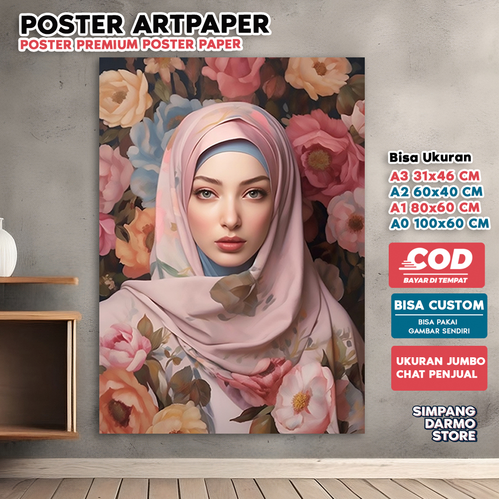 Jual Poster Poster Hijab Cantik Inspirasi Estetik untuk Dekorasi Rumah ...
