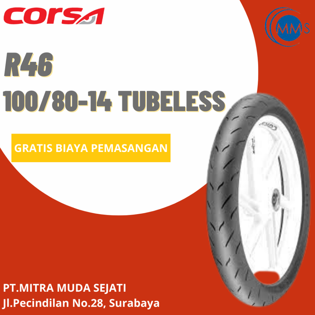 Jual BAN MOTOR CORSA R46 100/80 -14 TUBELESS | Shopee Indonesia