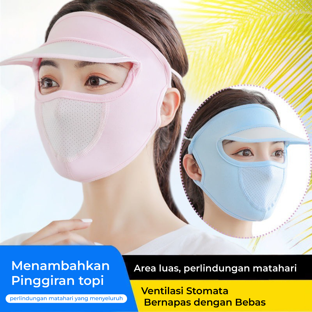 Jual Masker dengan topi Penutup Wajah Pelindung Matahari Anti UV Tidak ...