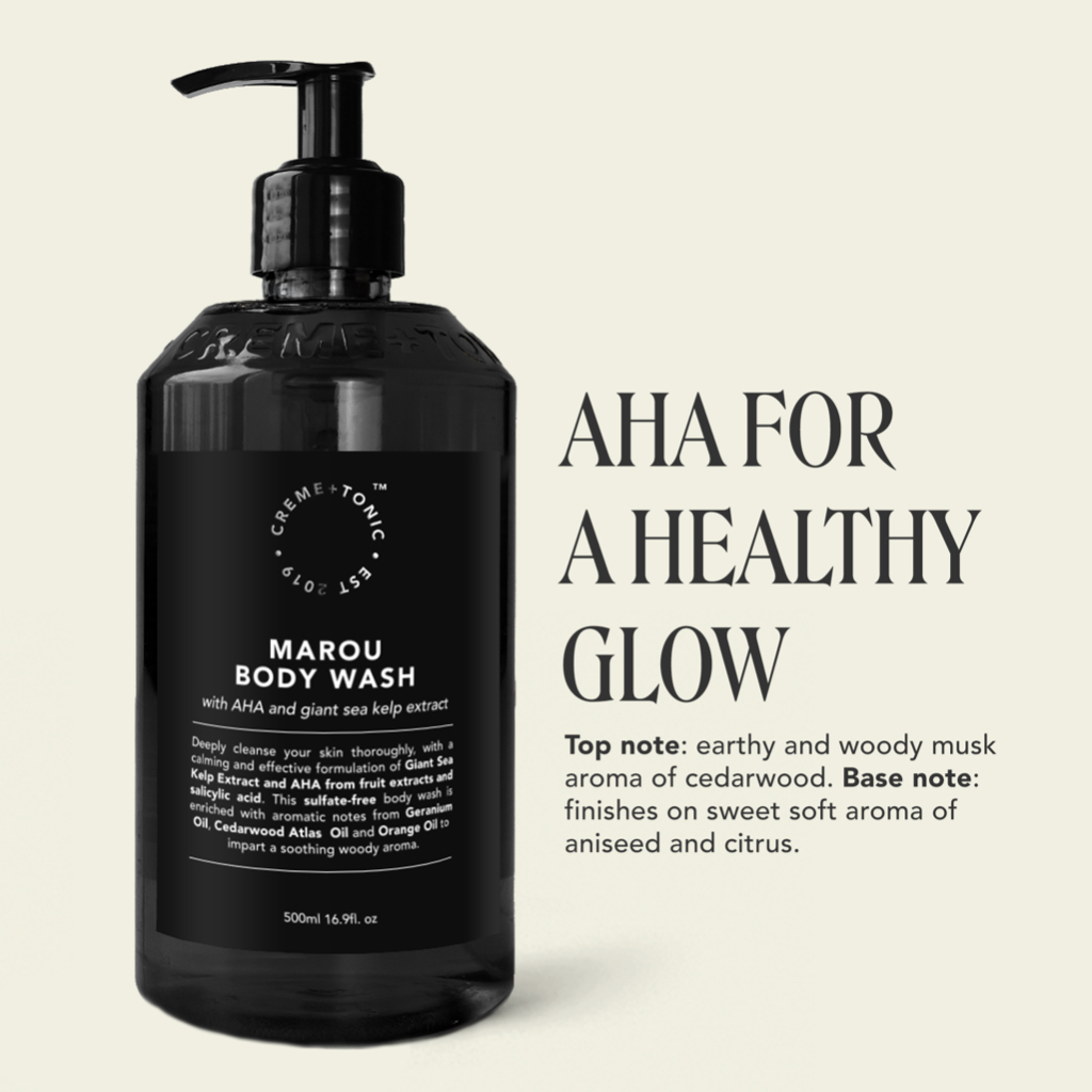Jual Creme and Tonic AHA Firming Body Wash MAROU 500ml | Shopee Indonesia