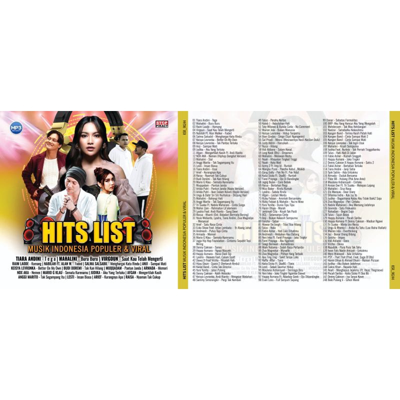 Jual Kaset MP3 lagu hits list musik Indonesia populer dan viral ...