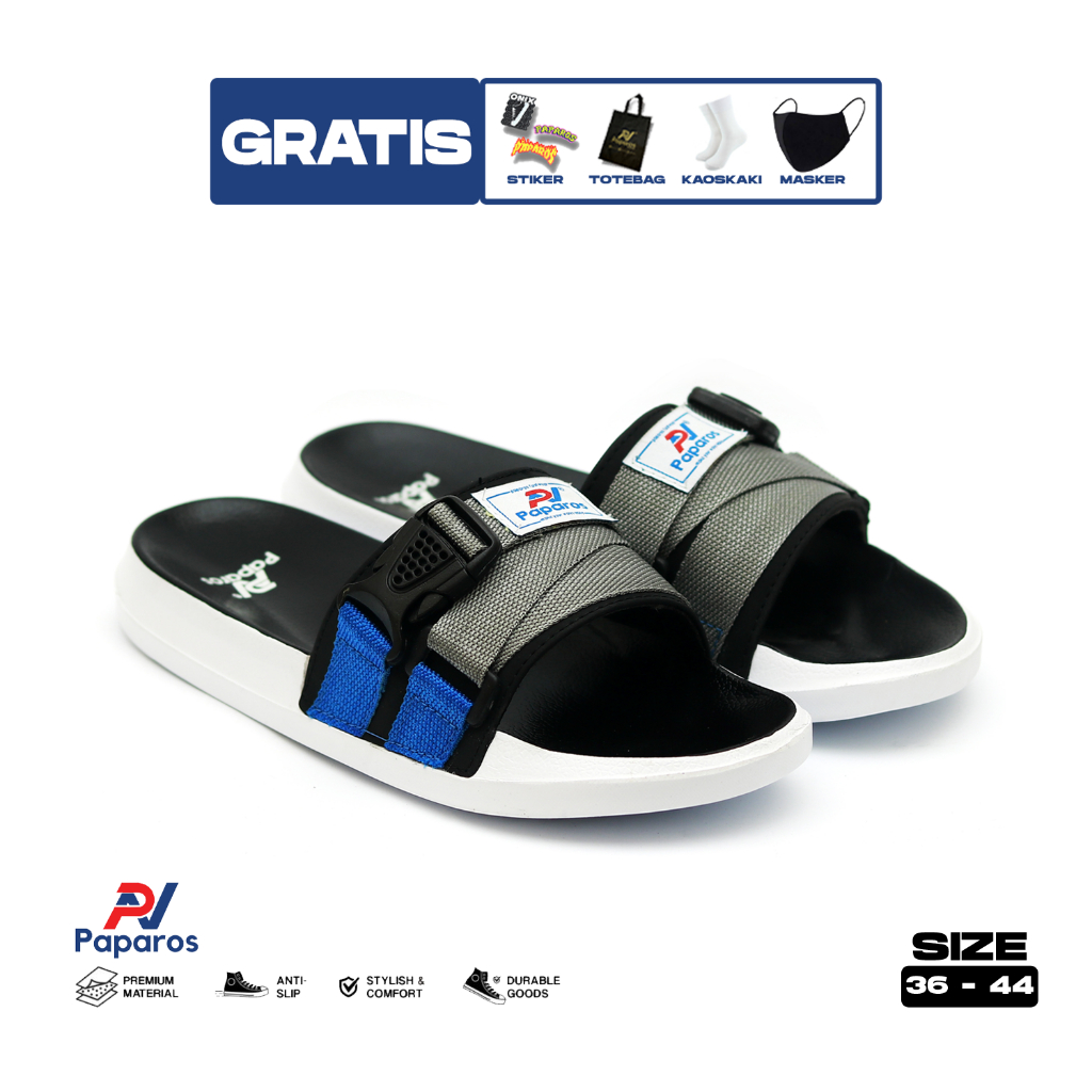 Jual SANDAL SLIDE SENDAL SLOP PAPAROS SANDAL WANITA SENDAL PRIA SELOP ...