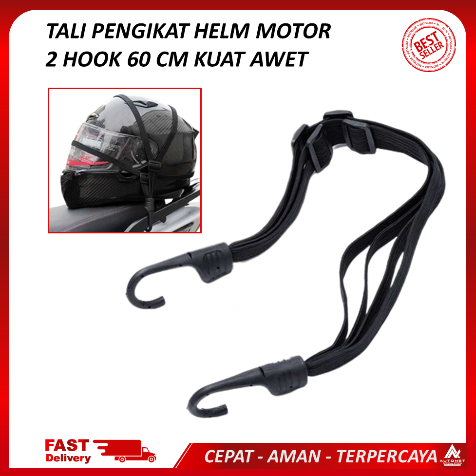 Jual Tali Pengikat Helm Motor 2 Hook 60 cm Bahan Kain dan Plastik | Shopee Indonesia