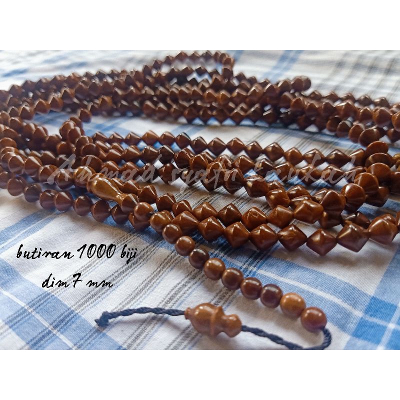 Jual tasbih kokka, kaukah butiran 1000 biji wajik/gula aren 6,5 mm ...
