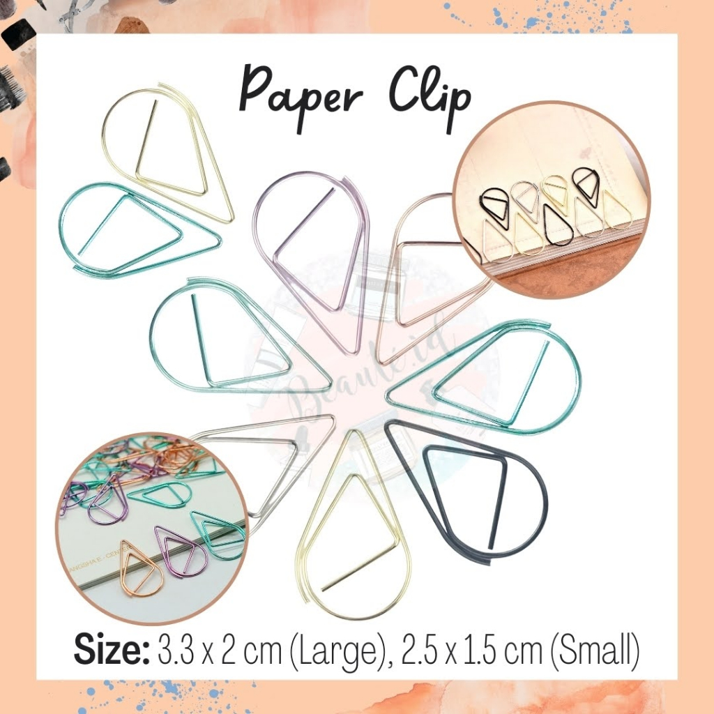 Jual Paper Clips Model Water Drop Klip Kertas Catatan Foto Aesthetic ...