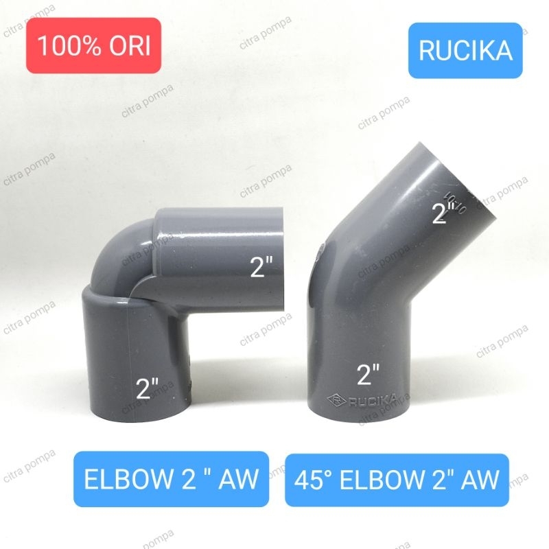 Jual RUCIKA ELBOW 2" AW / KENI 2 inch AW / 45° ELBOW / KNEE 45° | Shopee Indonesia