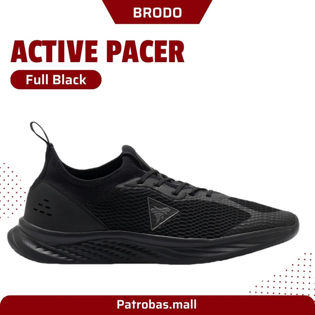 Jual BRODO Active Pacer Full Black Original Sepatu Sneakers Sport ...