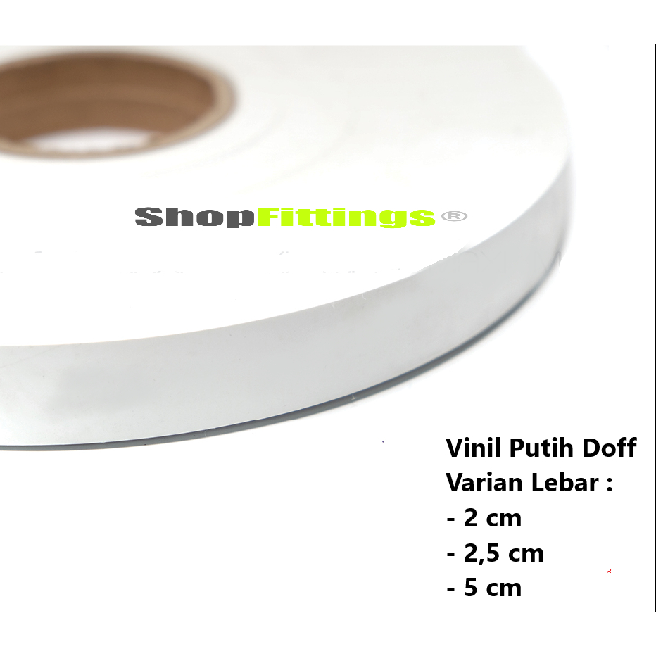 Jual Vinyl Vinil Putih Doff Edging Putih Plimir PVC Tipis 20 25 50 mm ...