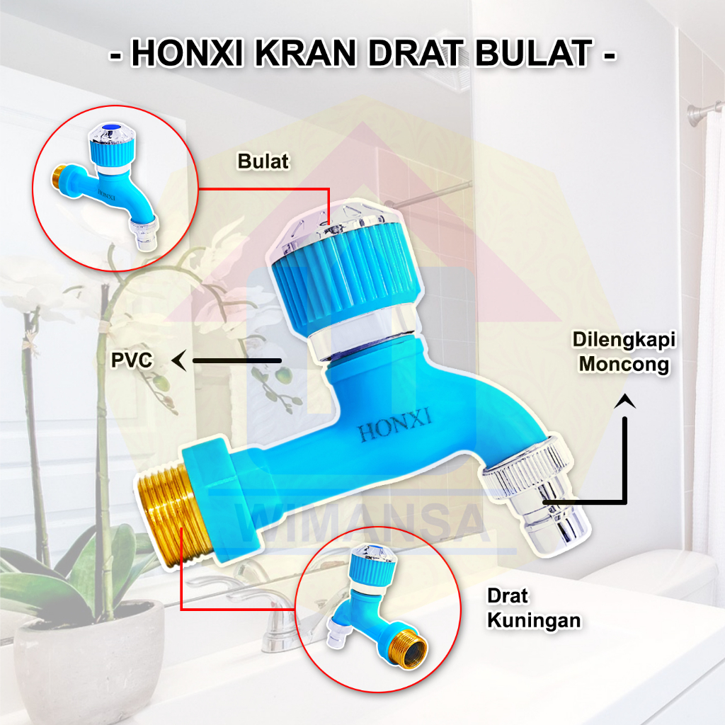 Jual HONXI KRAN DRAT KUNINGAN BULAT 3/4 INCH - KRAN TAMAN | Shopee ...