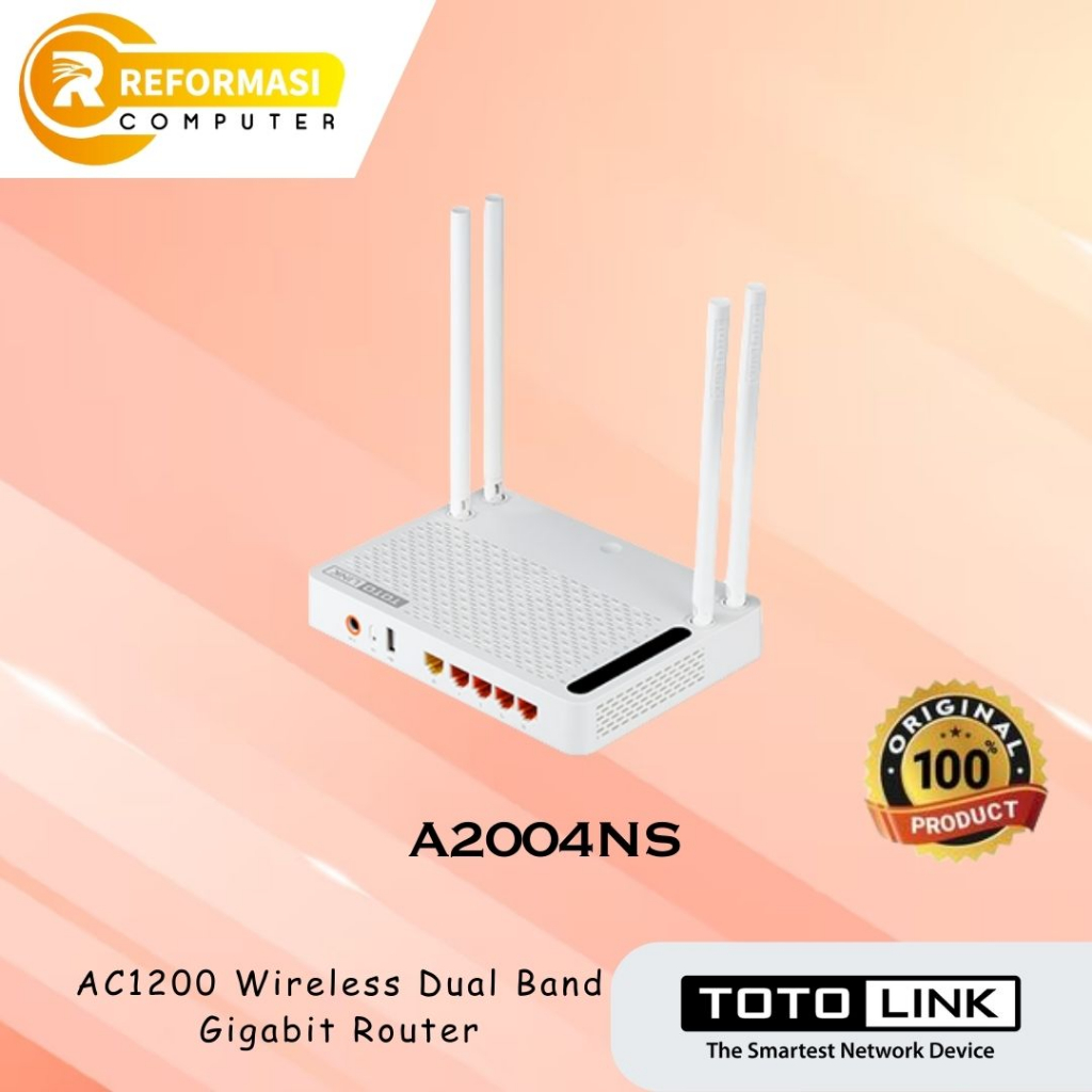 Jual TOTOLINK VRouter Wireless A2004NS Dual Band 1.2Gbps with USB Port - TOTOLINK A2004NS ...