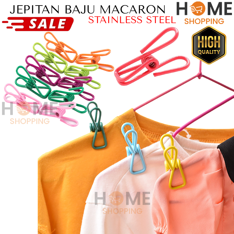 Jual [HS] JEPITAN BAJU JEMURAN STAINLESS STEEL WARNA MACARON 1 PACK ISI ...