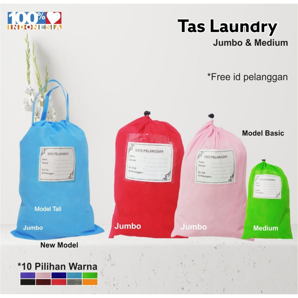 Jual Tas Laundry - laundri bag serut 15 varian warna/bisa custom sablon ...