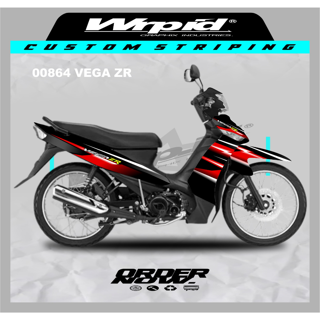 Jual 00864 sticker strriping dan fullbody motor vega zr motif garis ...