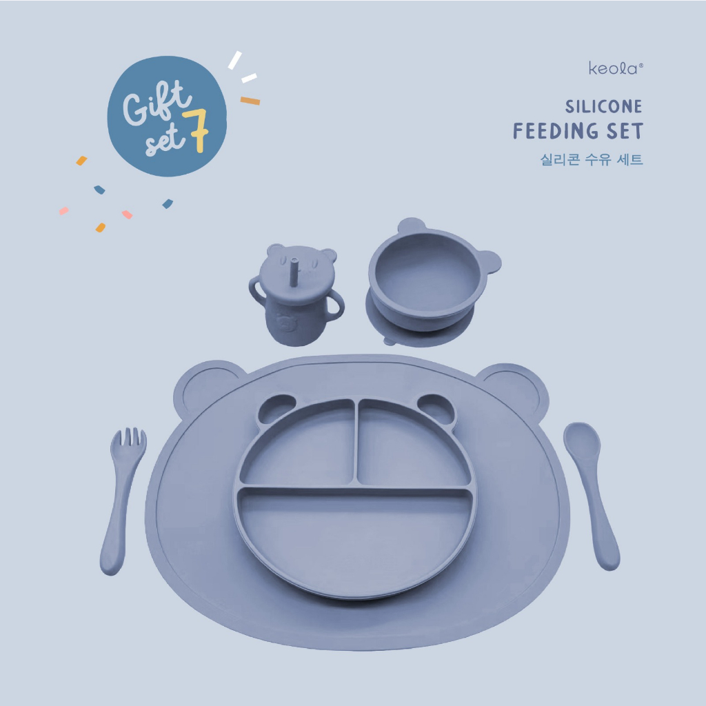 Jual Keola 07PCS Set Premium Silicone Gift Set MPASI / Peralatan Makan ...