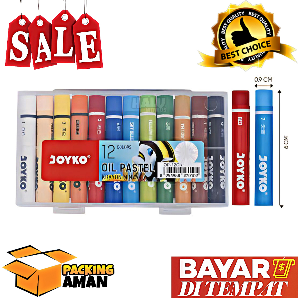 Jual (BISA COD) PROMO 1 Set Crayon Joyko OP-12CR Mini / Krayon 12 Warna ...