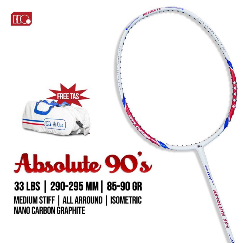 Jual Raket Badminton HIQUA ABSOLUTE 90 Special Limited Edition 90s ...