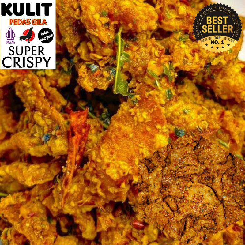 Jual 1/2 kg kulit ayam crispy pedas daun jeruk/original | Shopee Indonesia