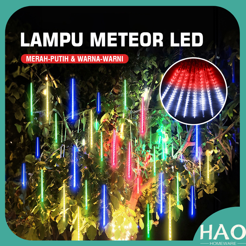Jual Lampu Meteor LED Merah-Putih 50cm 8 Batang / Lampu Hujan Meteor ...