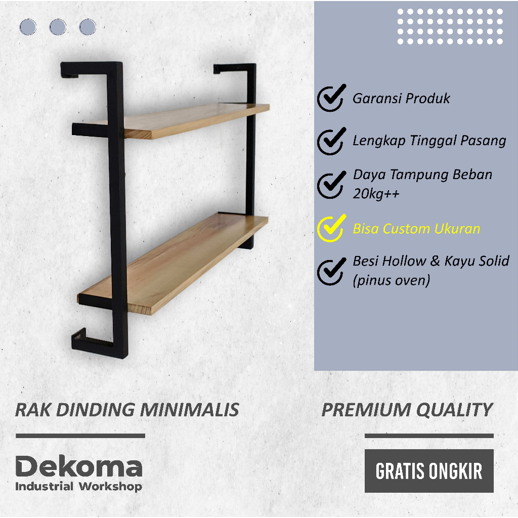 Jual Rak Hiasan Dinding Ruang Tamu / Kamar Tidur Minimalis Bahan Besi ...