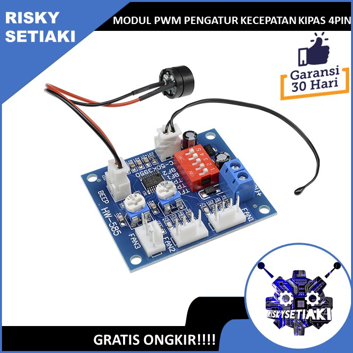 Jual MODUL PWM PENGATUR KECEPATAN KIPAS FAN 4PIN DC-12V DENGAN SENSOR SUHU | Shopee Indonesia