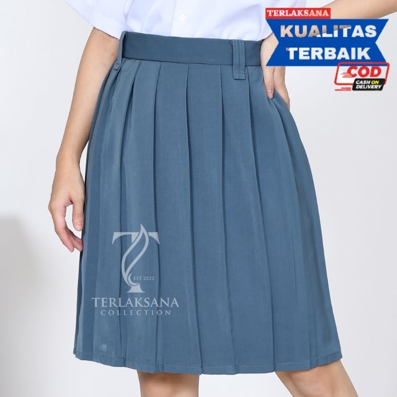 Jual ROK REMPEL PENDEK SMA Rok Seragam Sekolah Bahan Licin High TWIST ...