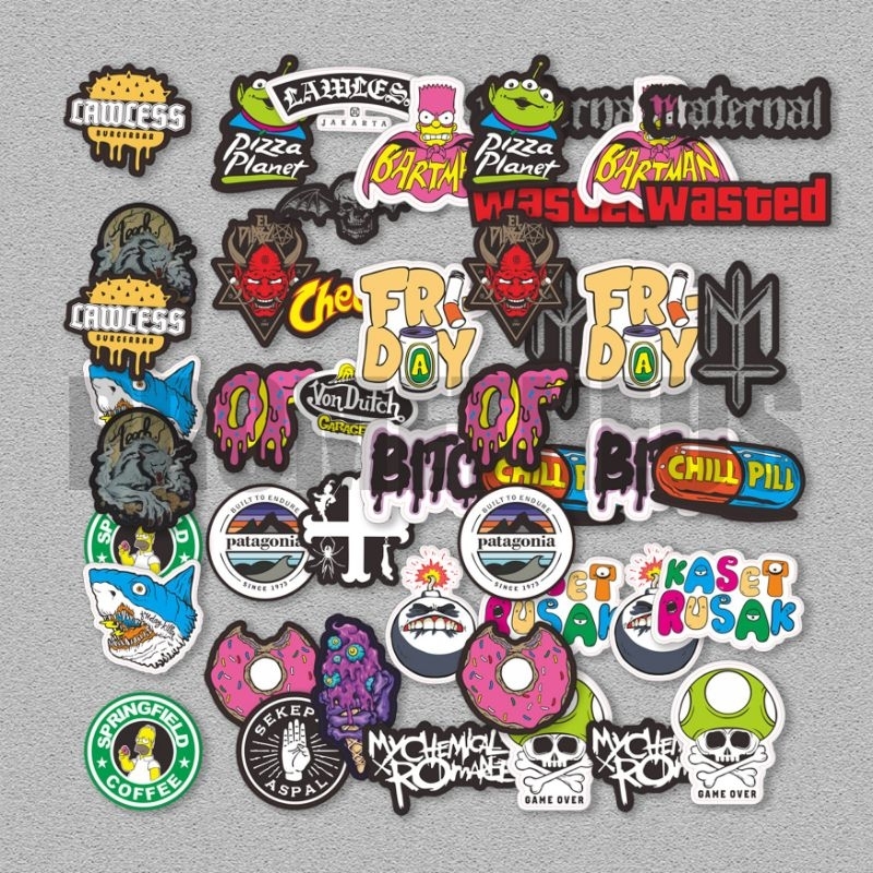 Jual 27pcs STIKER( Lawless)Sticker Vinyl Laptop Waterproof DIY Hp motor ...