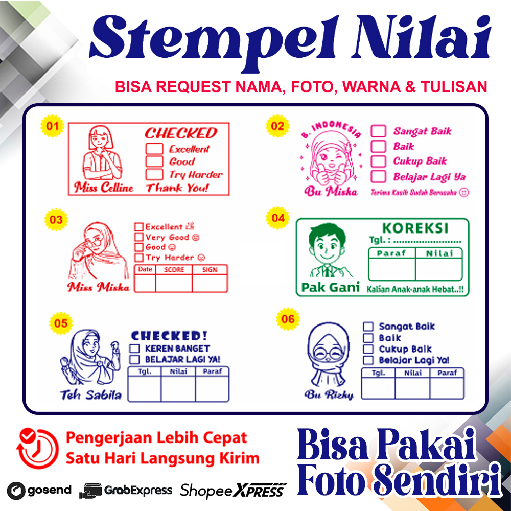 Jual Stempel. Stempel Nilai Guru, Stempel Penilaian / Koreksi / Checked ...