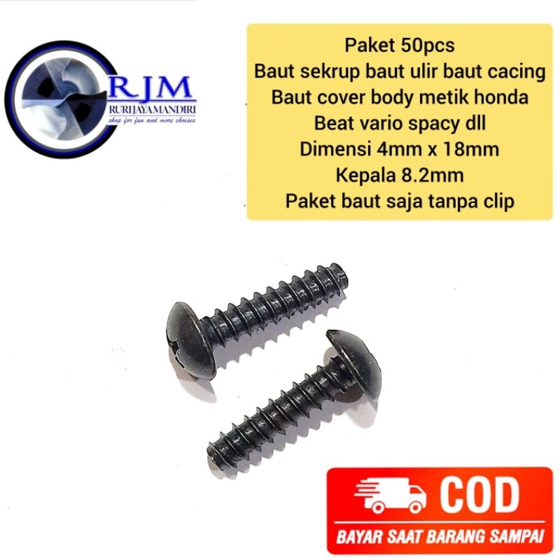 Jual Paket 50 buah baut sekrup baut ulir baut cacing baut cover body ...