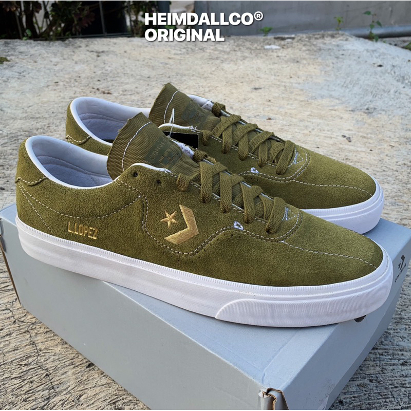 Jual CONVERSE CONS L. LOPEZ PRO OX DARK MOSS WHITE 168669C ORIGINAL ...